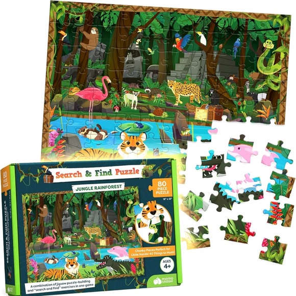 Toys | Nwt Jungle Rainforest Search Find Puzzle 8 Pieces | Poshmark
